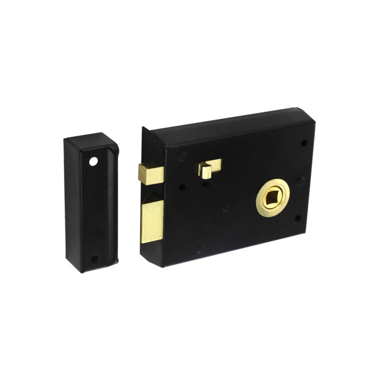 Securit Rim Latch With Snib Black – Batley DIY