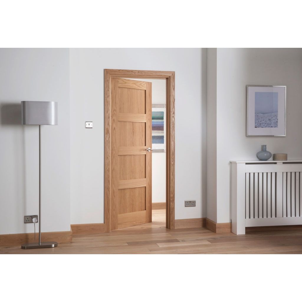 Cheshire Mouldings Cheshire 4 Panel Shaker Oak Door – Batley DIY