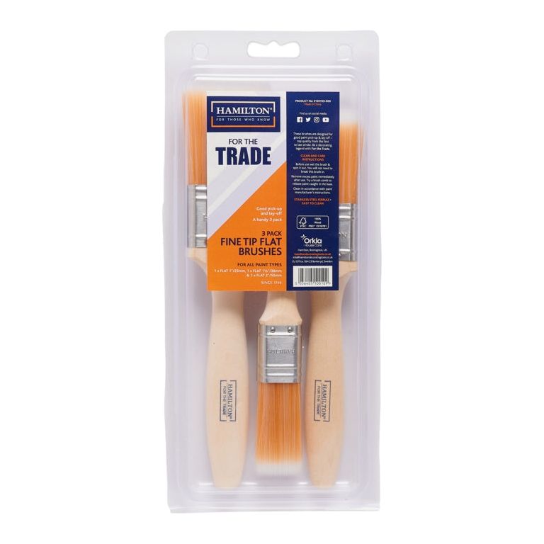 Hamilton For The Trade Fine Tip Flat Brushes – Batley DIY