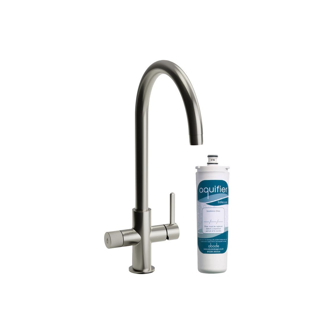 Abode Puria Aquifier Mixer Tap - Brushed Nickel – Batley DIY